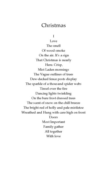 Christmas – Shape Poetry – Fellowship & Fairydust